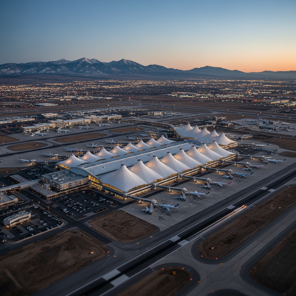 Denver Airport From Above and Aerial Views of DEN Architecture ...